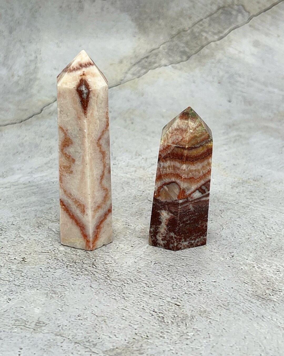 Banded Red Calcite Points - Etsy