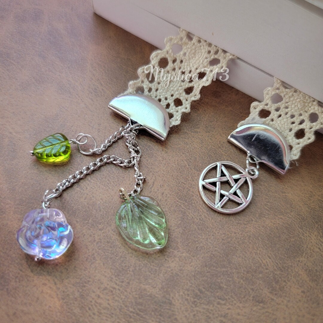 Witchy Bookmark ~grimiore ~pentagram Pentacle ~garden ~rose Flower ...