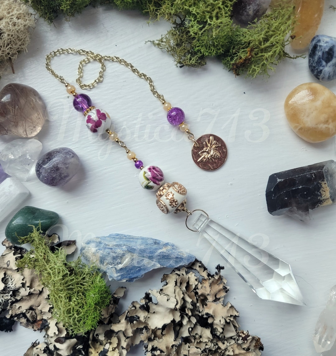 Crystal Prism Pendulum Unique Bee With Romance Love Baroque Floral ...