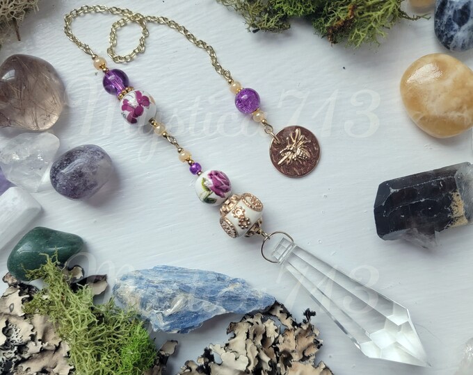 Crystal Prism Pendulum Unique Bee With Romance Love Baroque Floral ...