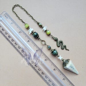 Snake Vertebrae Pendulum serpentine, Prehnite, Asterite - Etsy