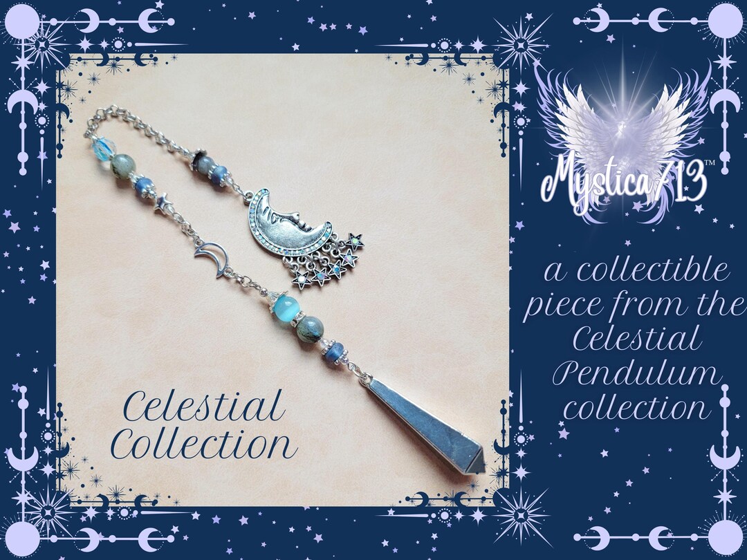 Celestial Collection Pendulum Stars and Moon With Labradorite & Sparkle ...