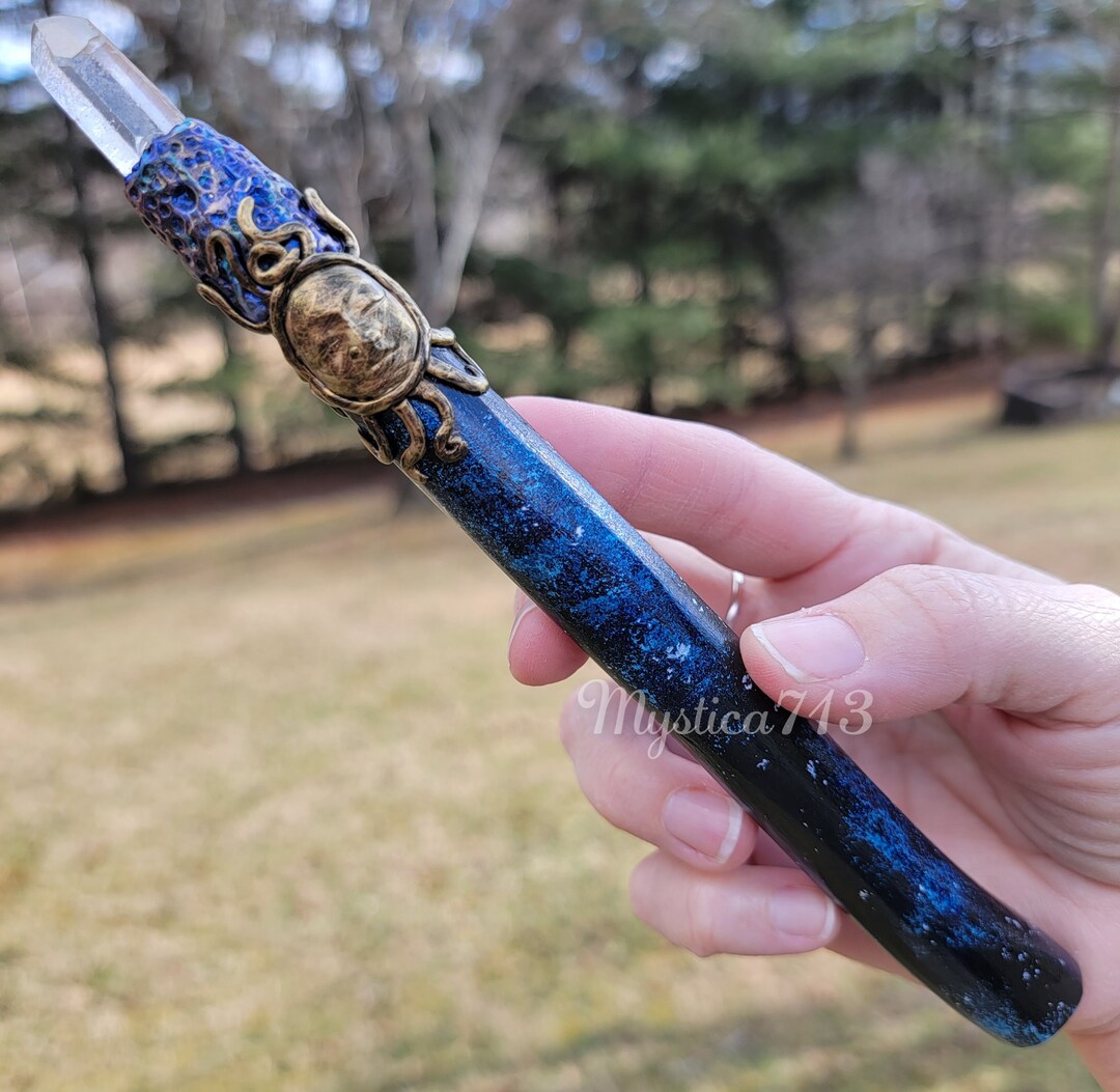 Willow Wood Wand Hand-crafted Sun & Stars in Space Universal Cosmic ...