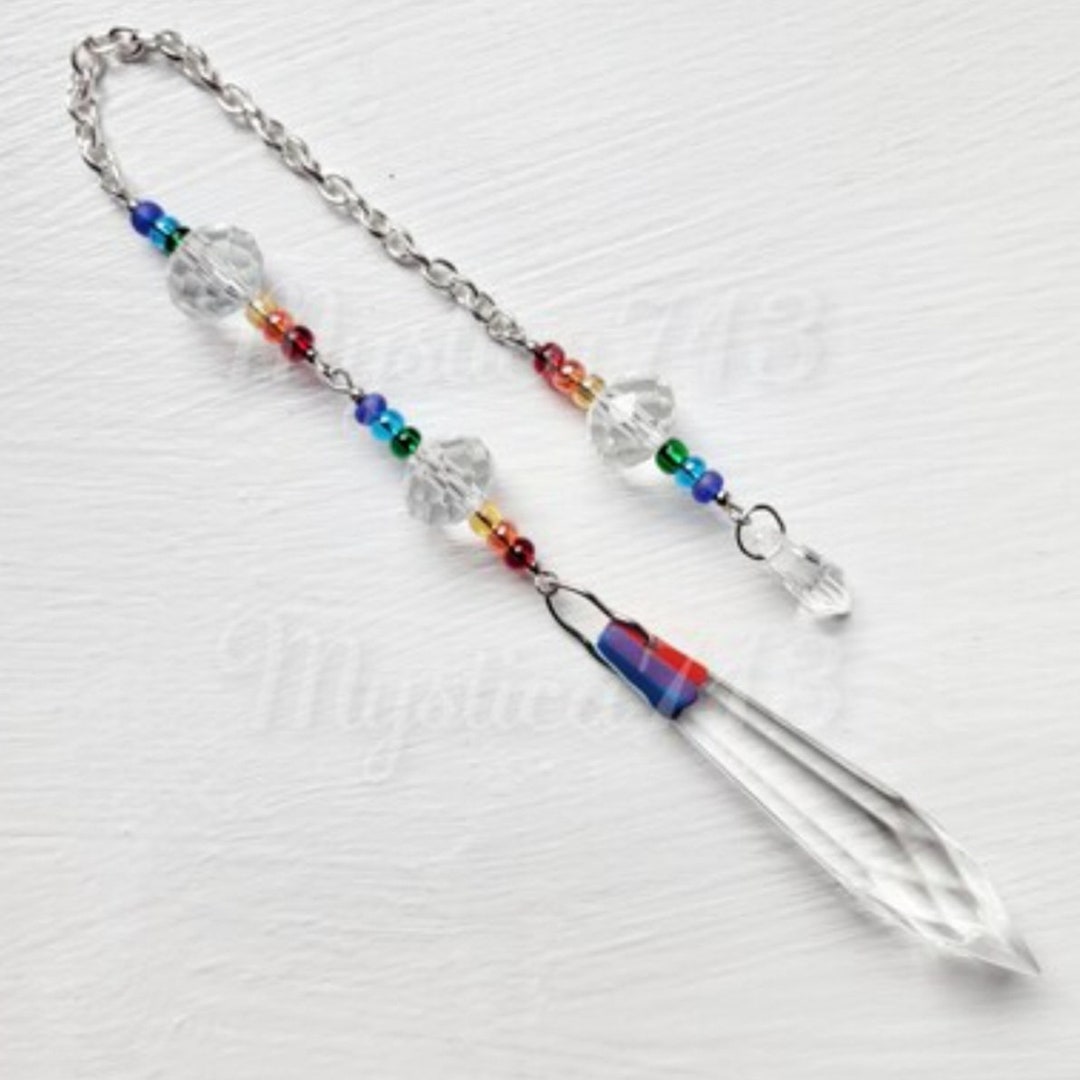Rainbow Crystal Prism Pendulum Unique Divination Tool ~pride - Etsy