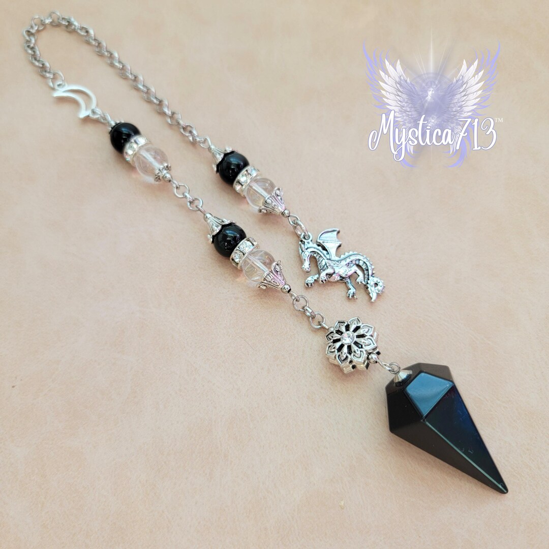 Dragon Collection Pendulum Quartz and Black Agate With Gold Tone ...