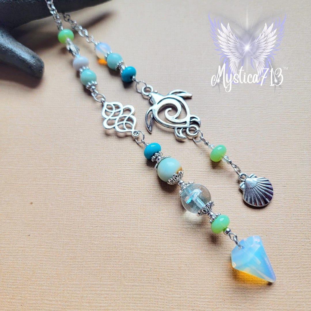 Sea Turtle Ocean Water Pendulum Amazonite & Opalite Enki Archangel ...