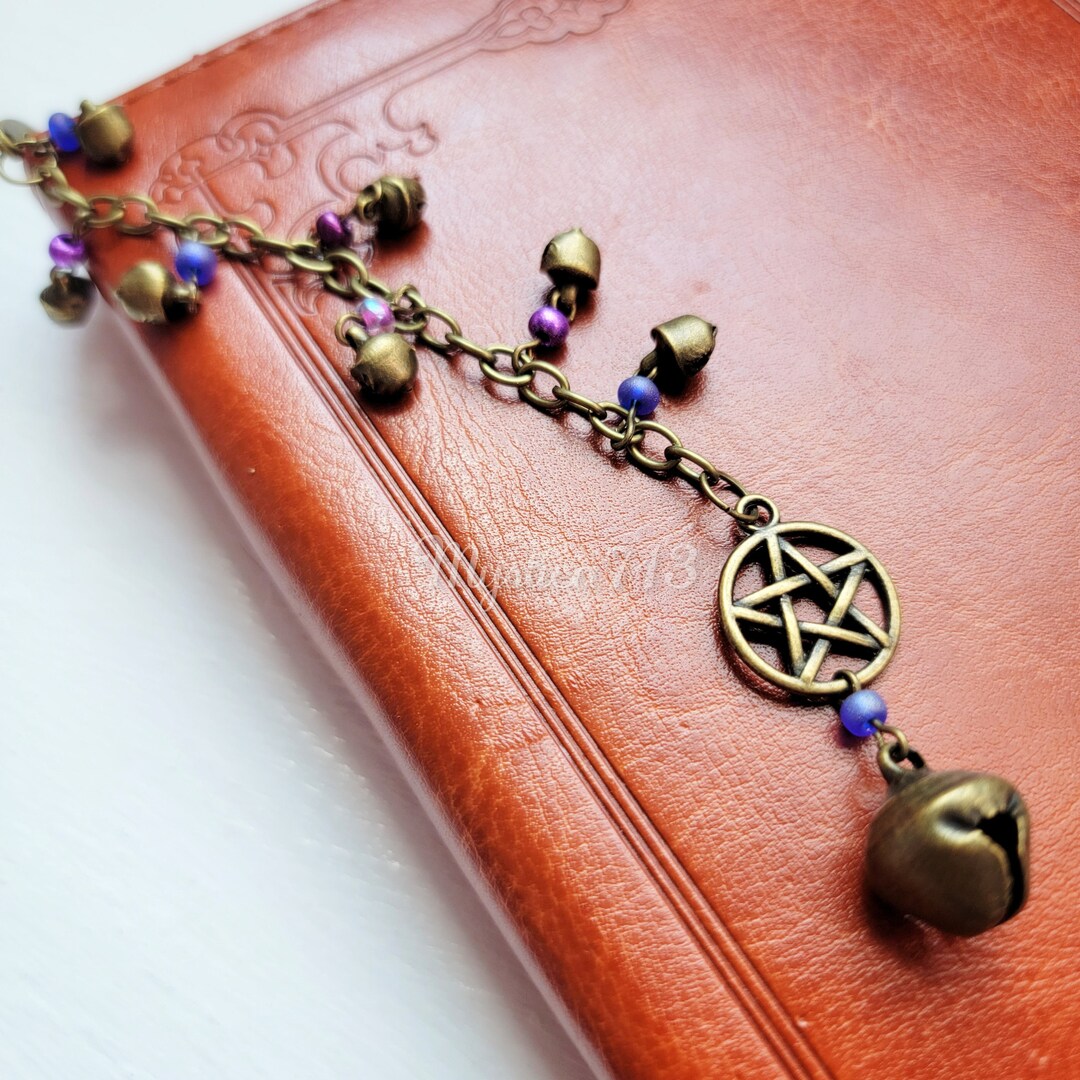 Witch Bell Bookmark ~grimiore ~pentacle Pentagram With Witchy Purple ...