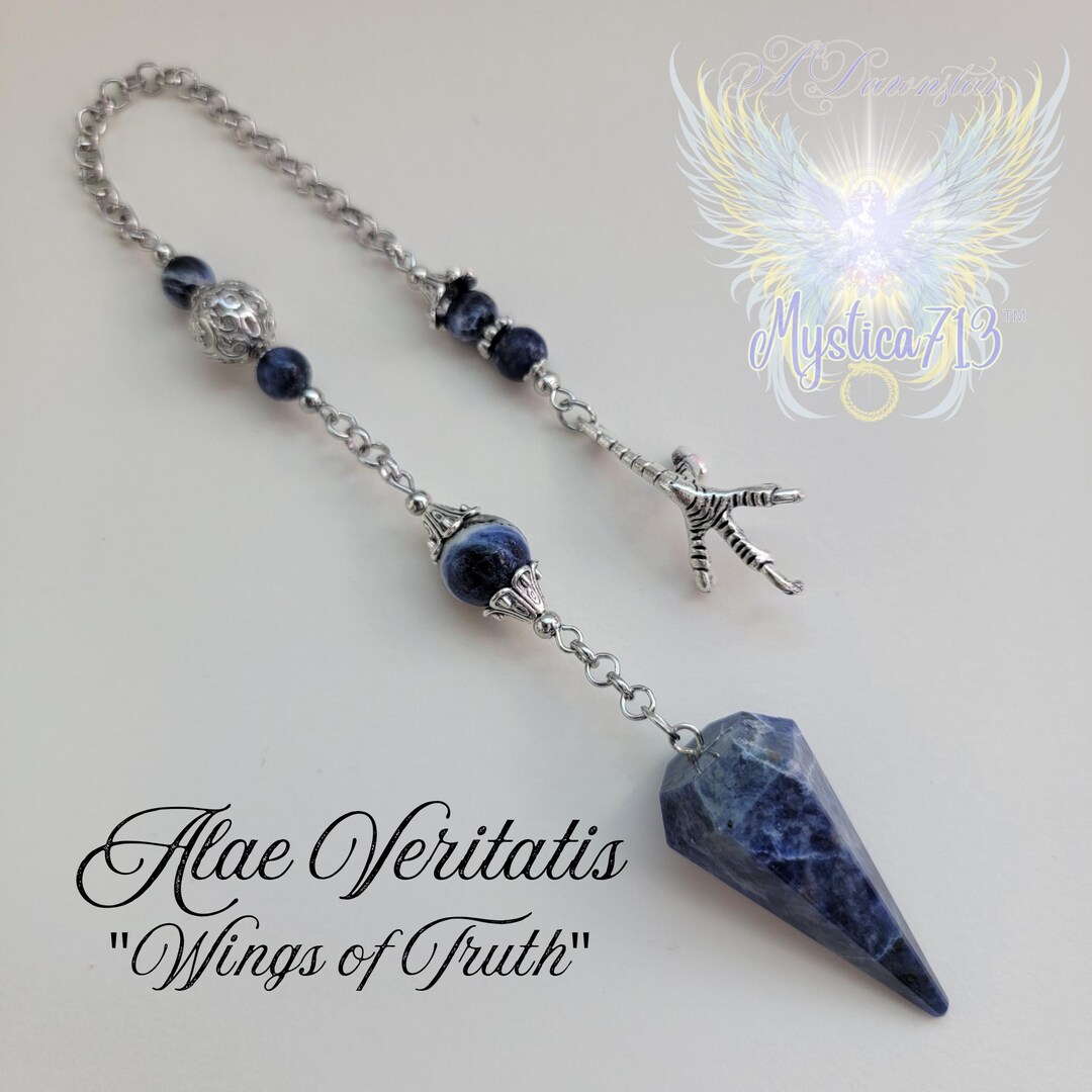 Sodalite Pendulum With Silver Tone Raven Hawk Eagle Raptor Claw Charm ...