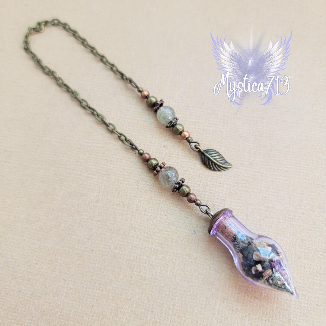 Botanical & Crystal Pendulum With Optional Altar Set of Satin Spar ...