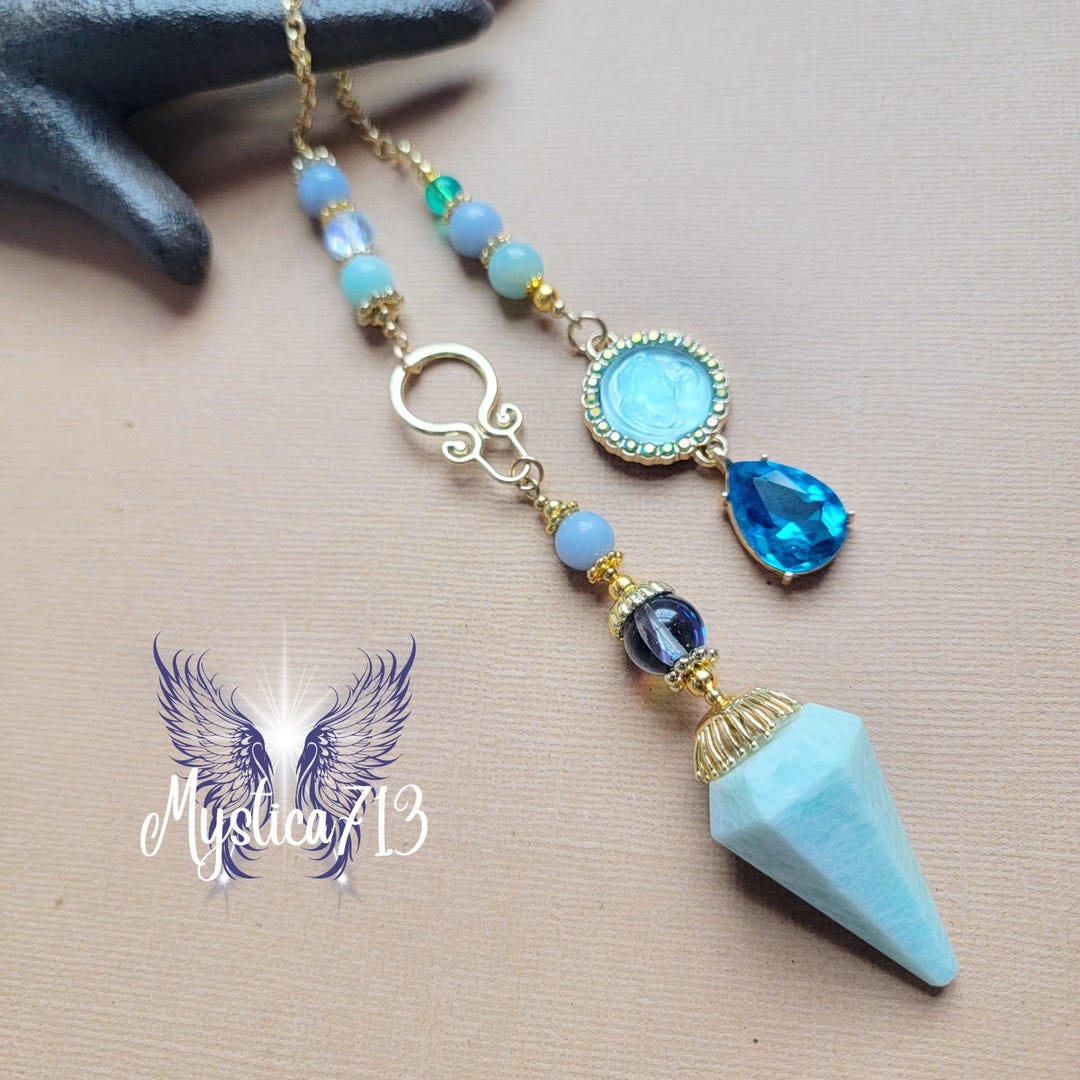 Angelic Divine Pendulum Unique Seraphim Angel Archangel Cherubum Celestial Divination angelite ...