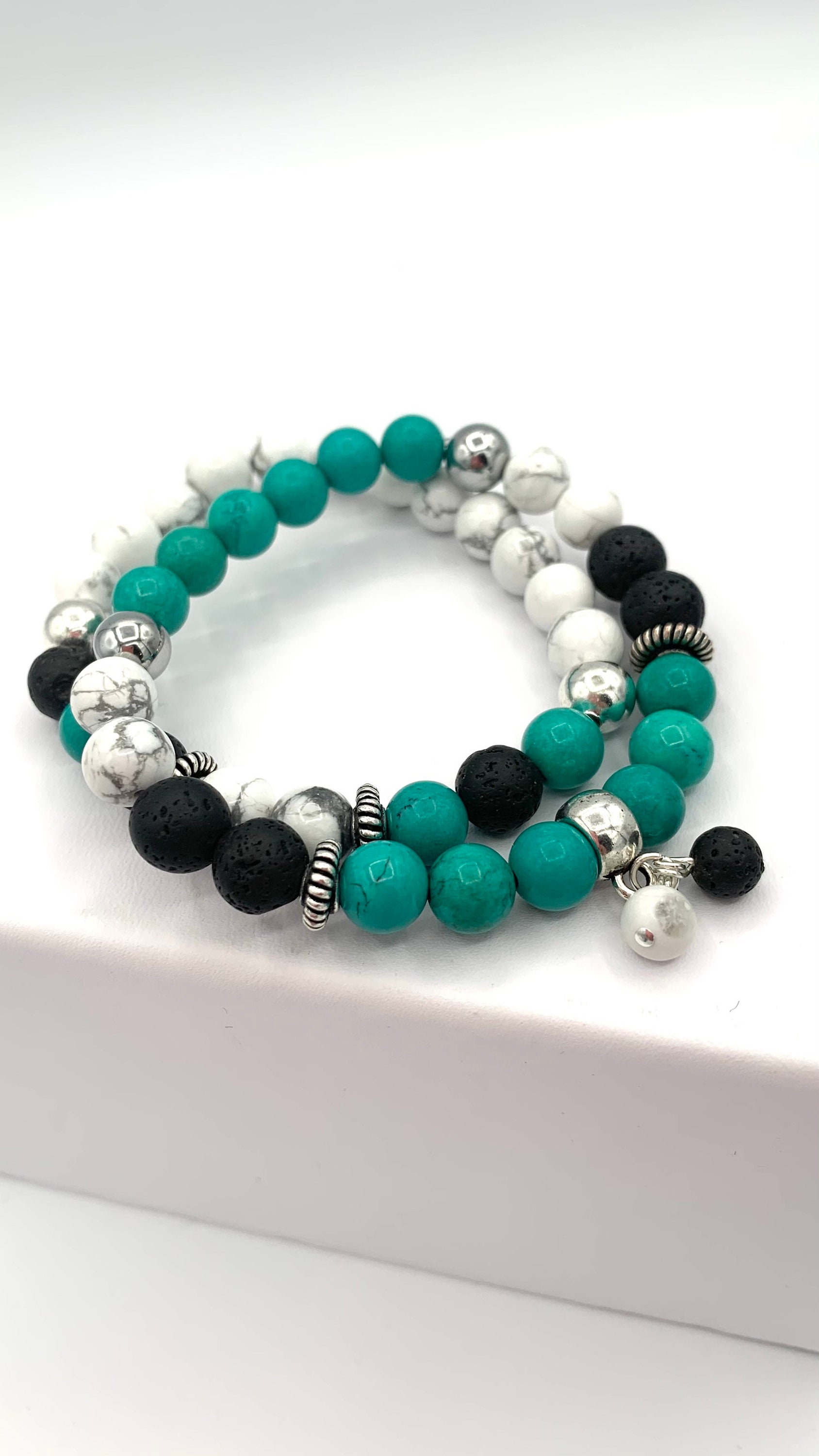 Pulsera turquesa Pulseras difusoras de lava Pulseras - Etsy México