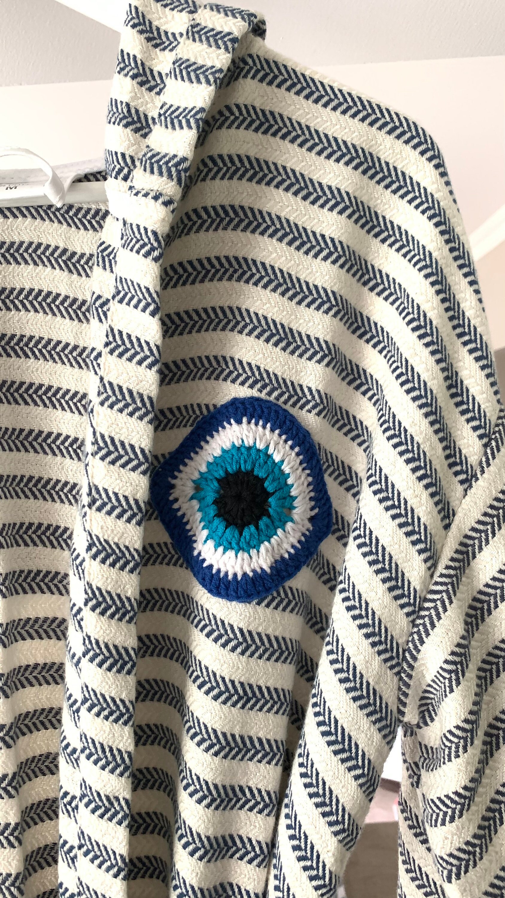100% Cotton Bathrobe Evil Eye Peshtemal Towel Robe Evil Eye - Etsy Canada