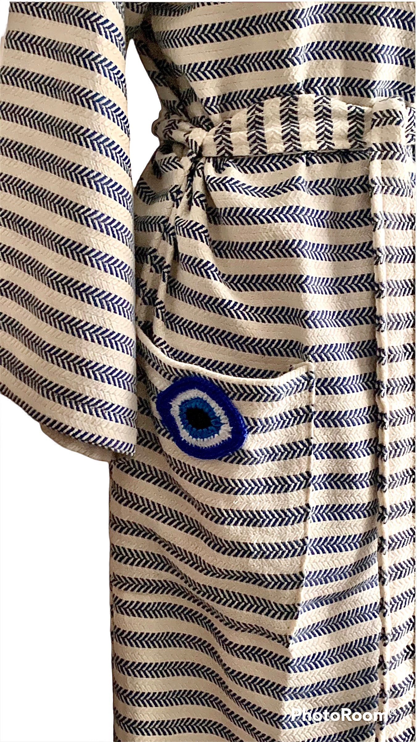 100% Cotton Bathrobe Evil Eye Peshtemal Towel Robe Evil Eye - Etsy Canada