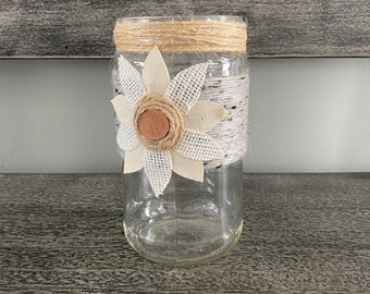 Glass Jar Vase | Etsy