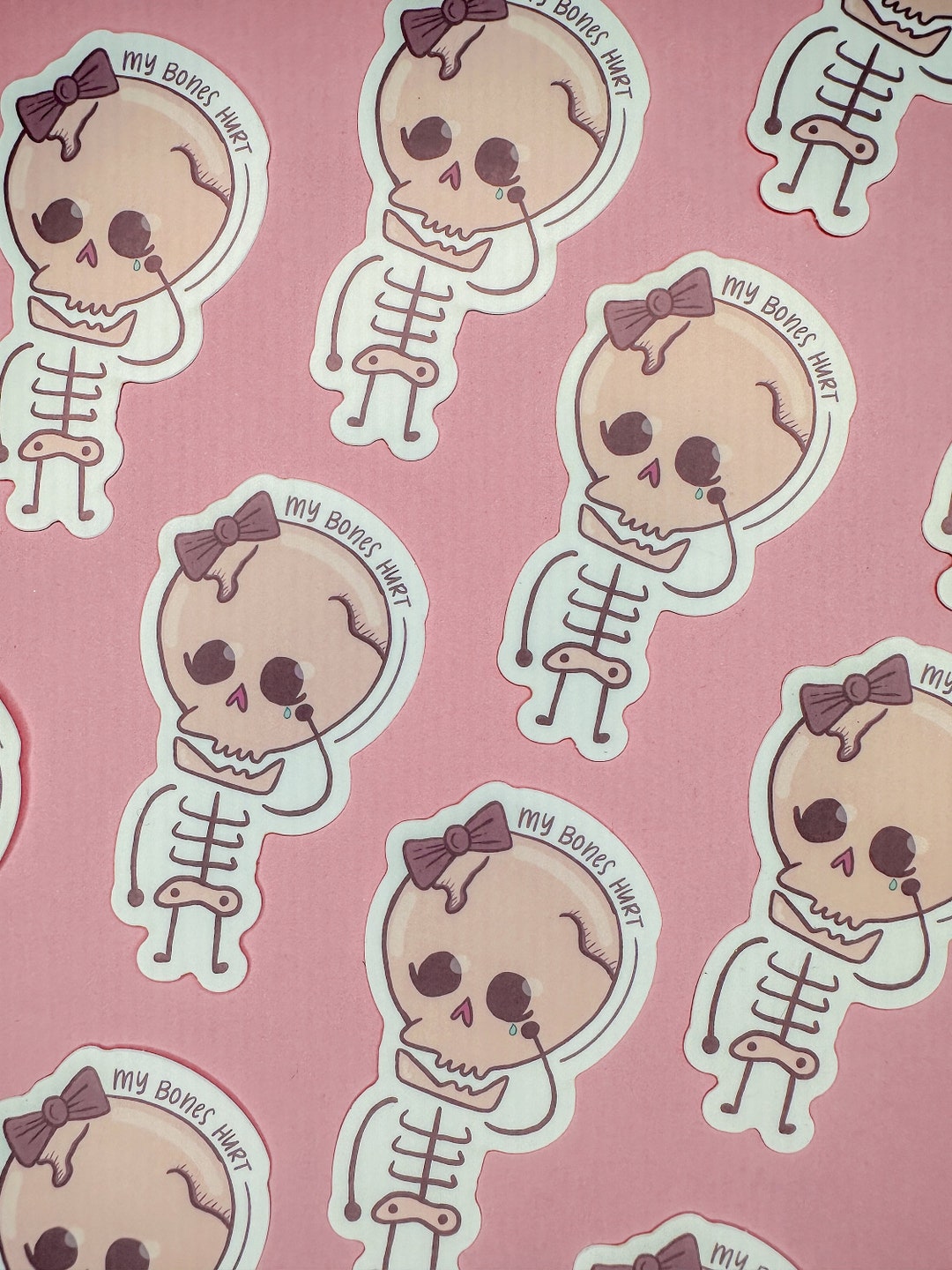 My Bones Hurt Die Cut Vinyl Sticker: Sad Skeleton - Etsy