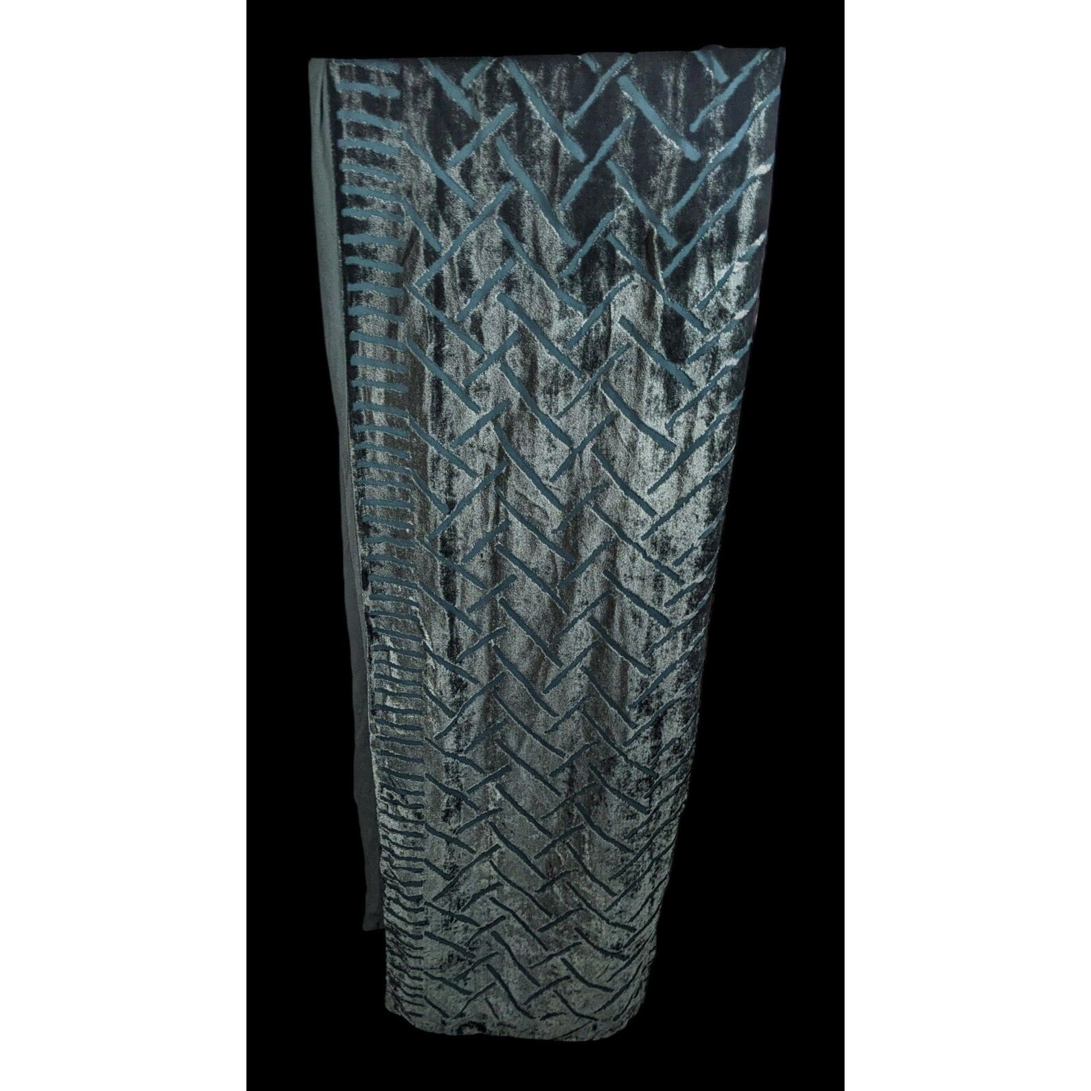 Vintage Dark Blue Criss Cross Geometric Velvet Burnout Scarf - Etsy