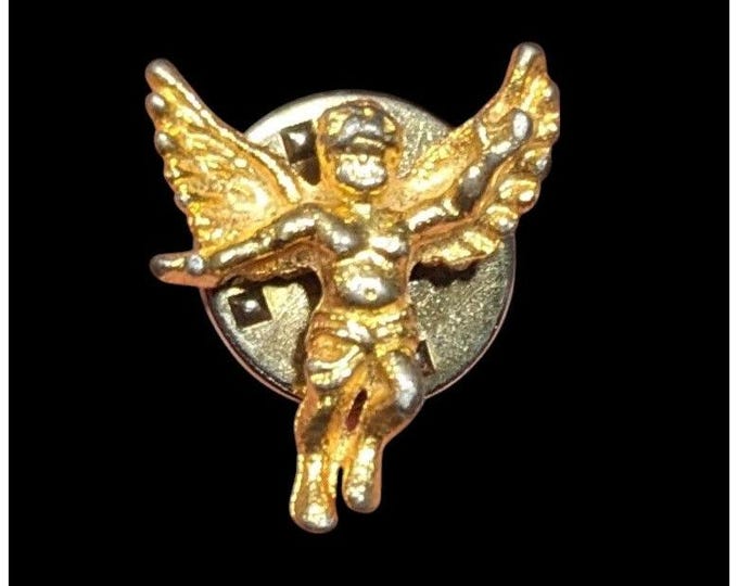 Vintage Minimalist Guardian Angel Gold Tone Lapel Pin - Etsy
