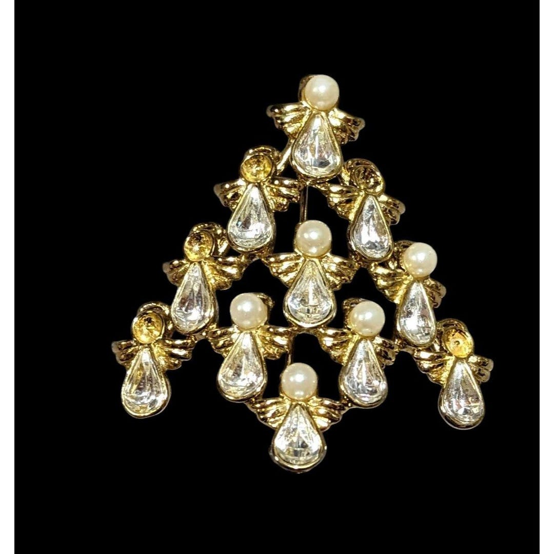 Vintage Avon Angel Christmas Tree Holiday Brooch - Etsy