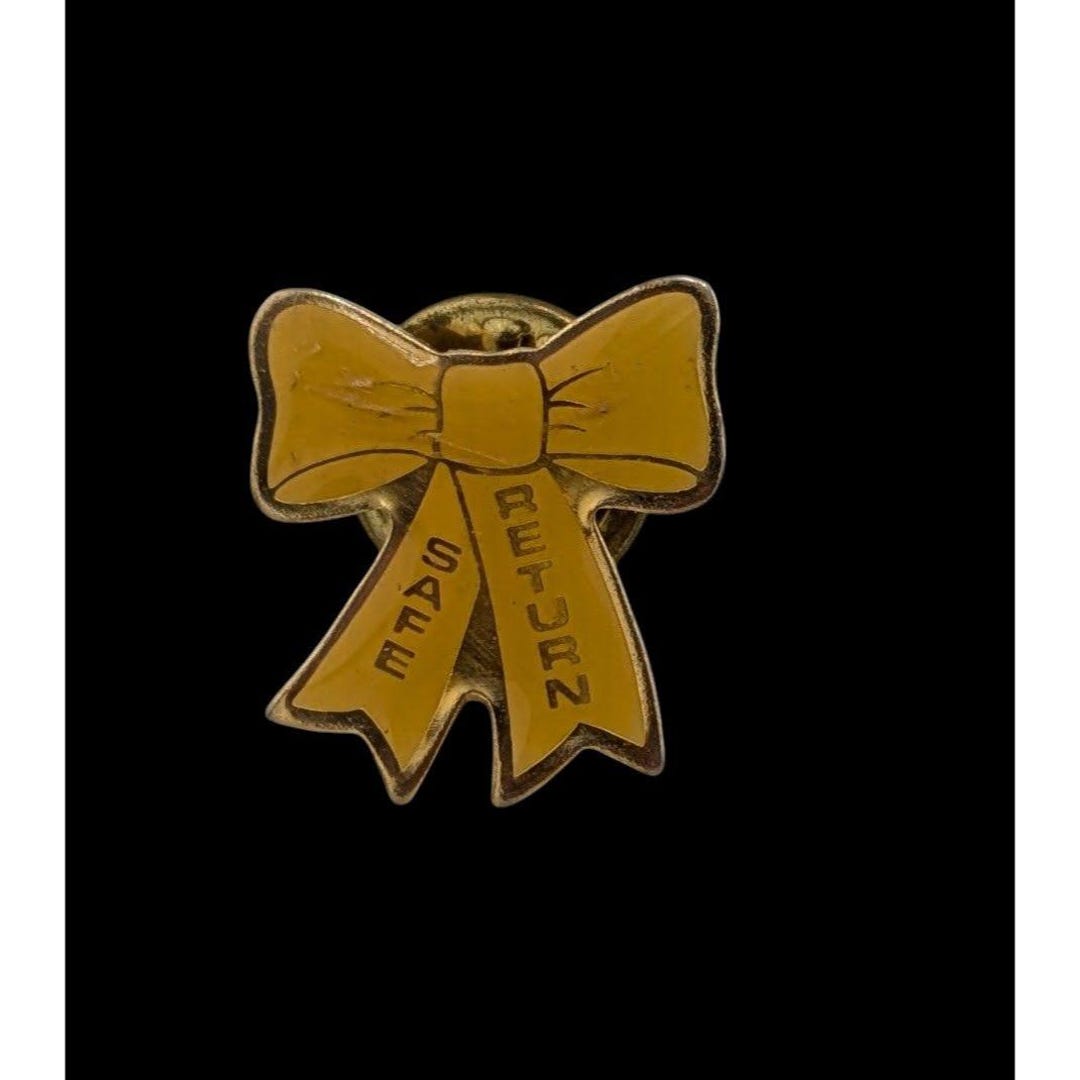 Vintage Safe Return Yellow Bow Lapel Pin - Etsy