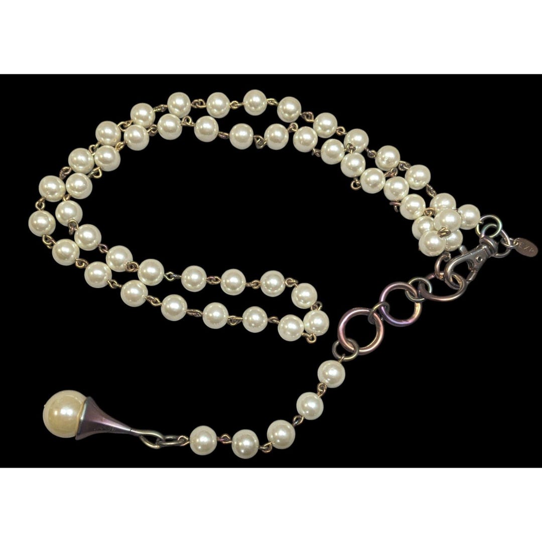 Vintage Korean EXP Faux Pearl Anodized Gold Tone Y Drop Necklace - Etsy