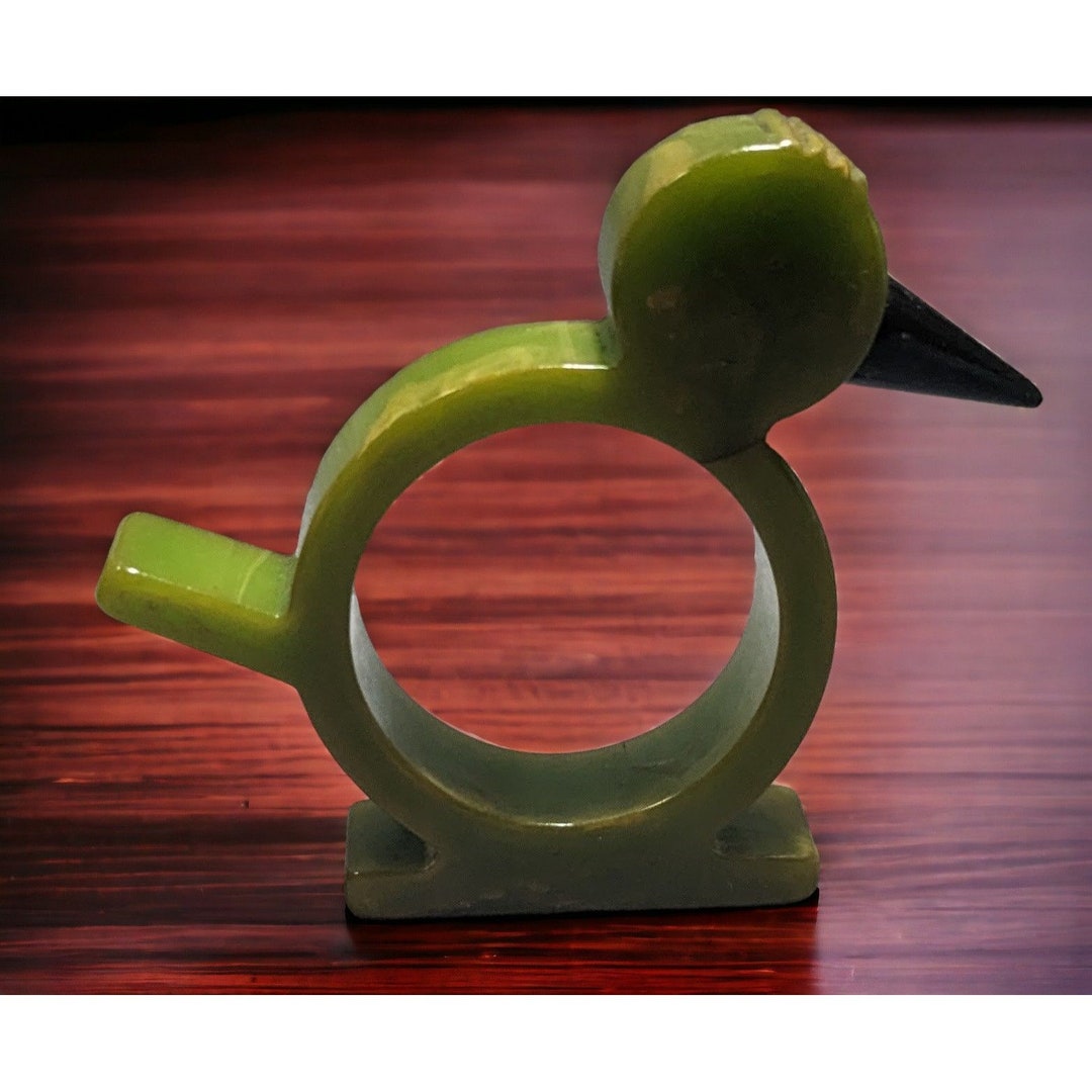 Vintage Bakelite Green Bird Napkin Ring - Etsy