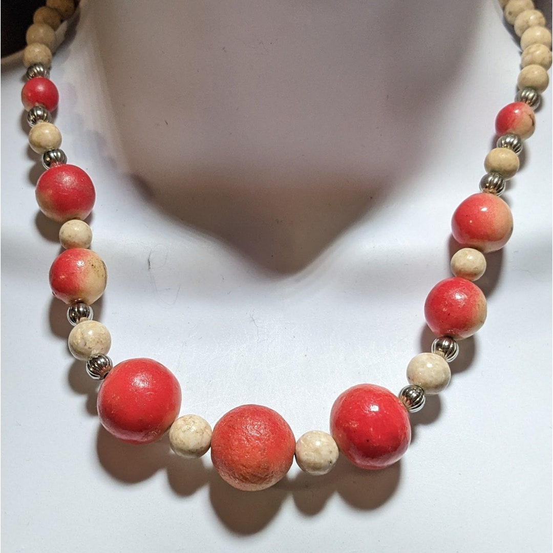 Vintage Karla Jordan Strawberries and Cream Necklace - Etsy