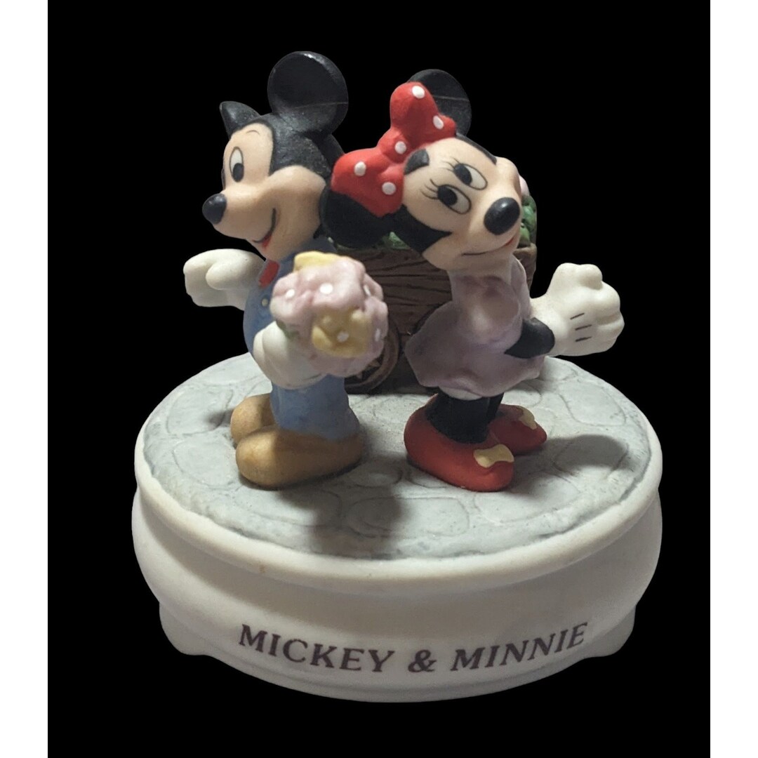 Vintage Mickey and Minnie Ceramic Music Box - Etsy