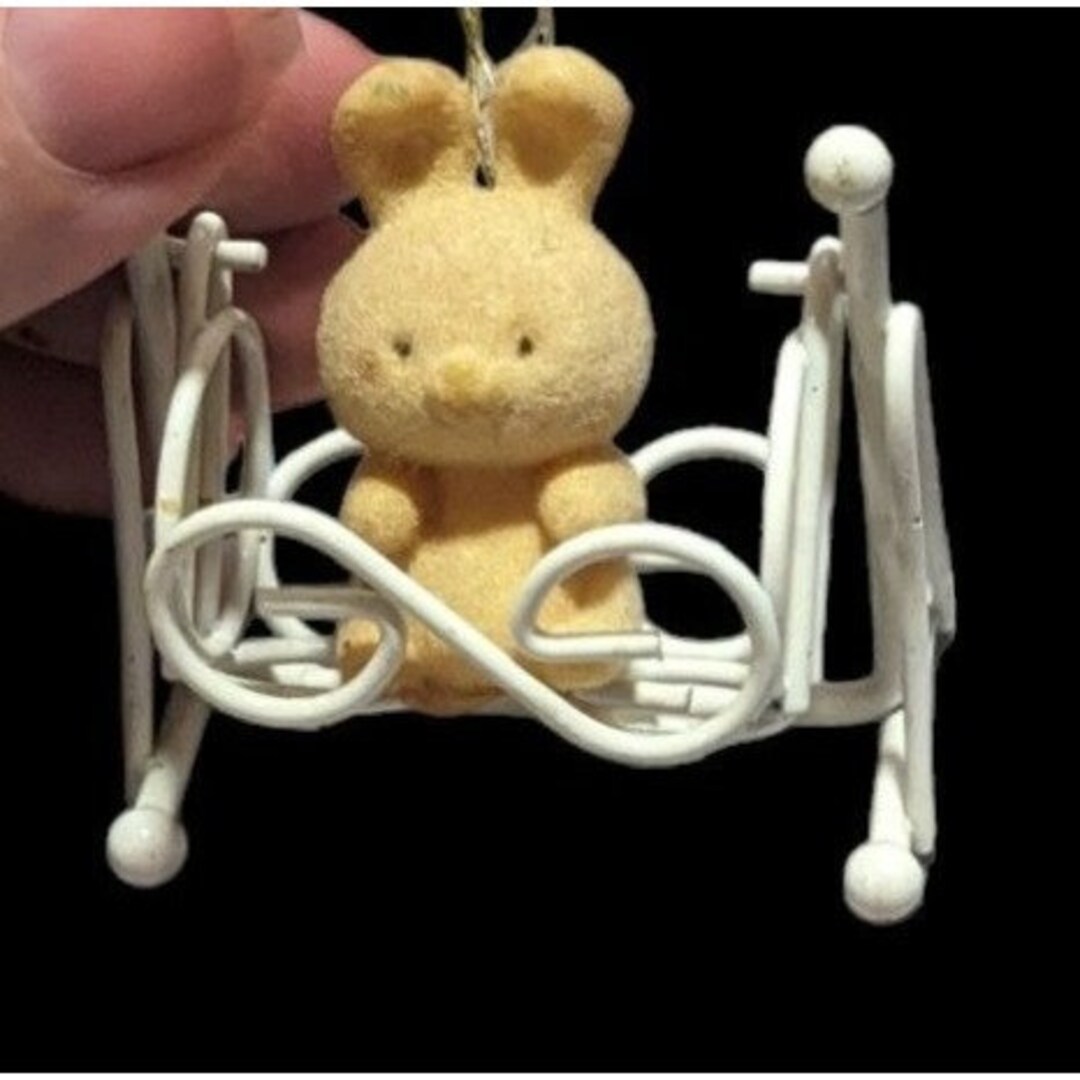 Vintage Avon Bunny in Cradle Ornament - Etsy