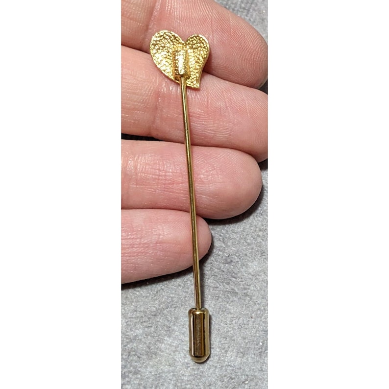 Vintage Gold Tone and Cream Enamel Heart Stick Pin - Etsy