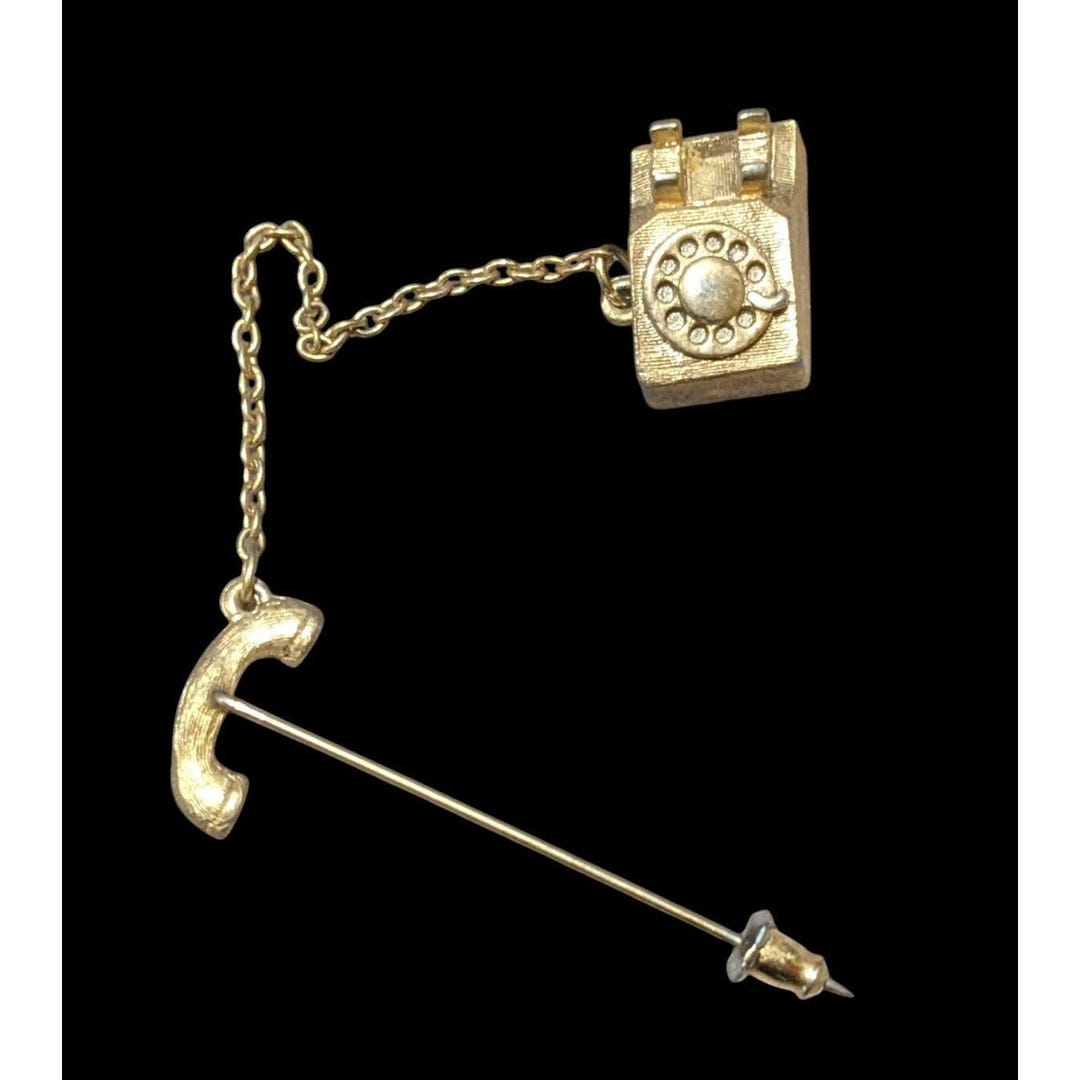 Vintage Avon Gold Tone Telephone Stick Pin - Etsy
