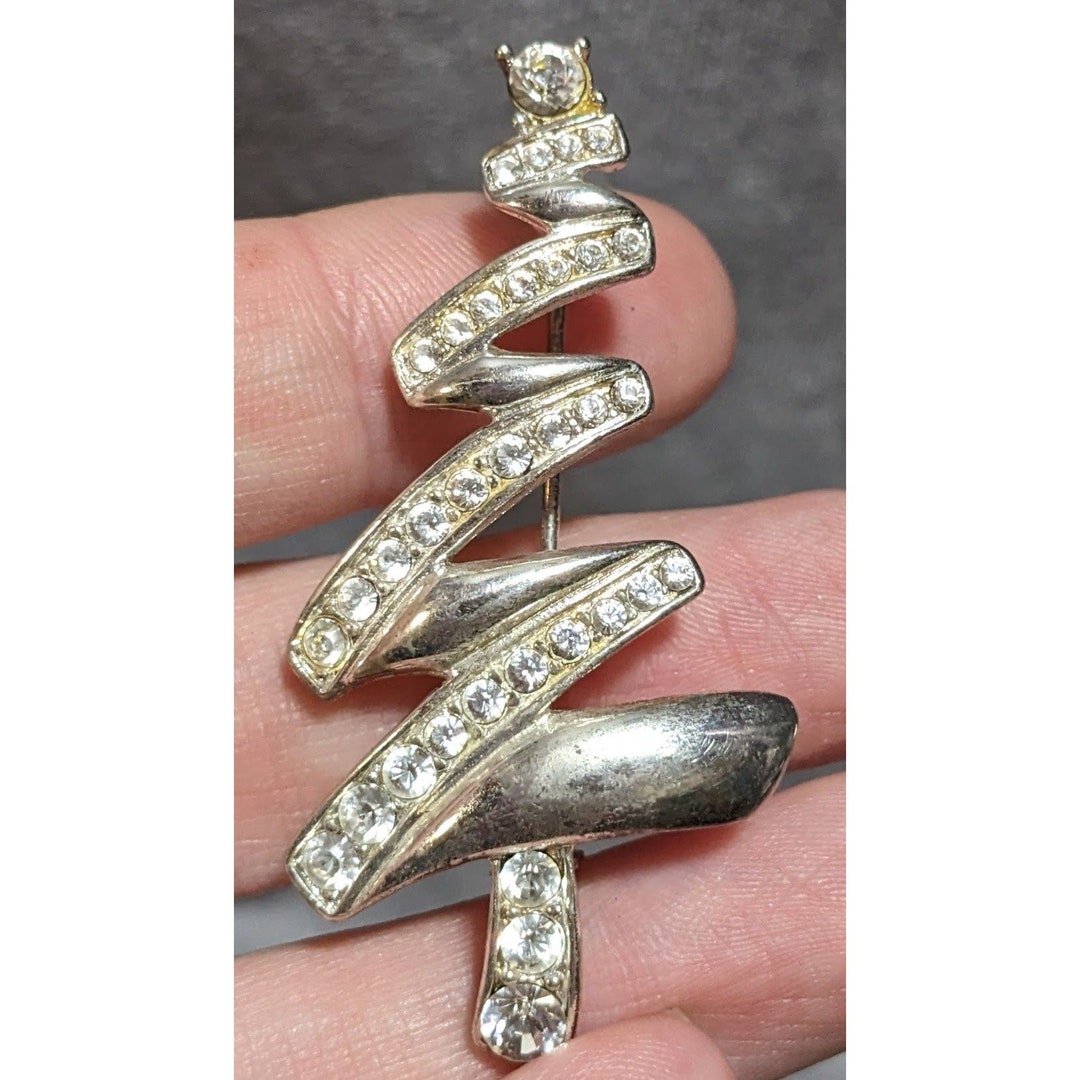 Vintage Monet Silver Christmas Tree Brooch - Etsy