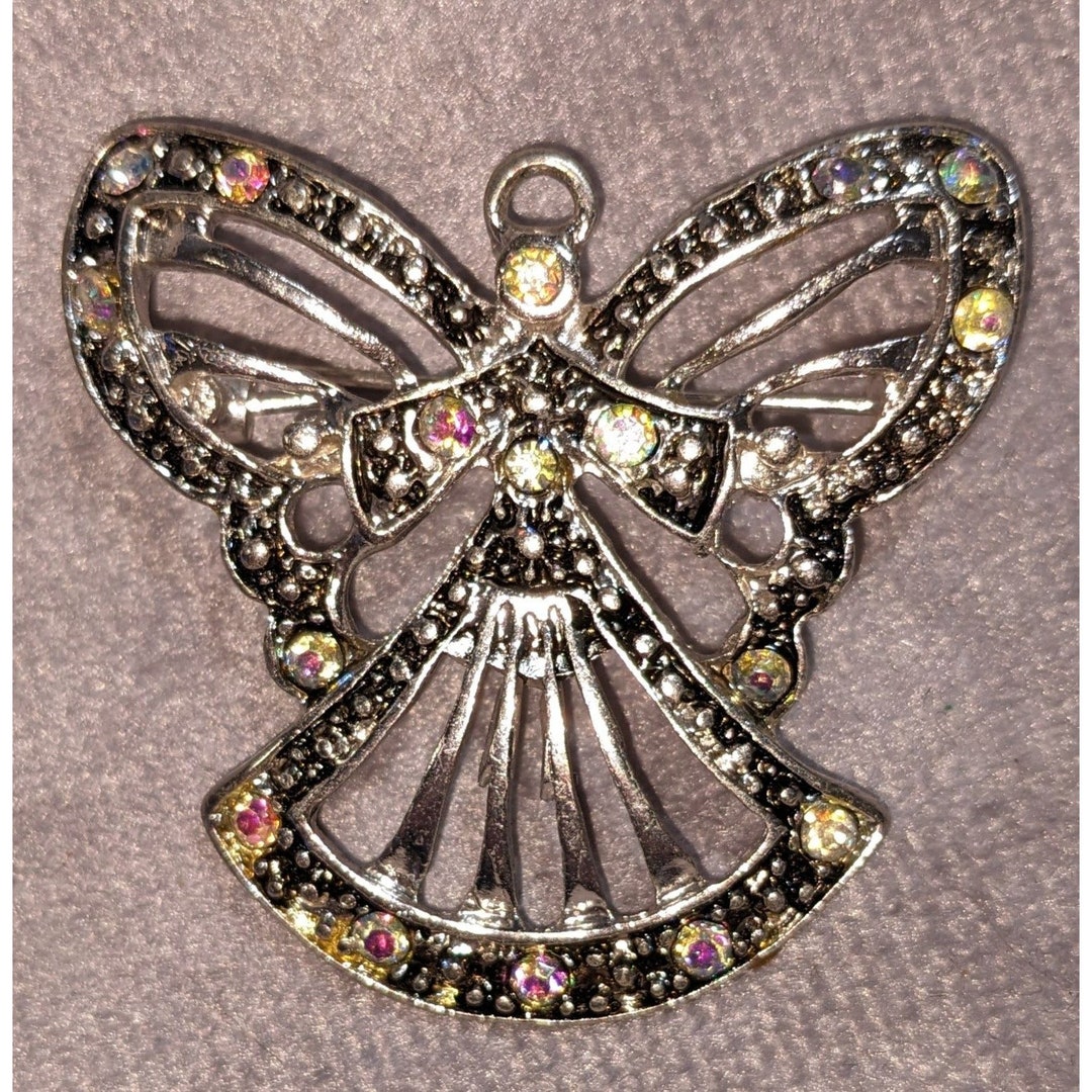 Vintage Silver Angel Brooch - Etsy