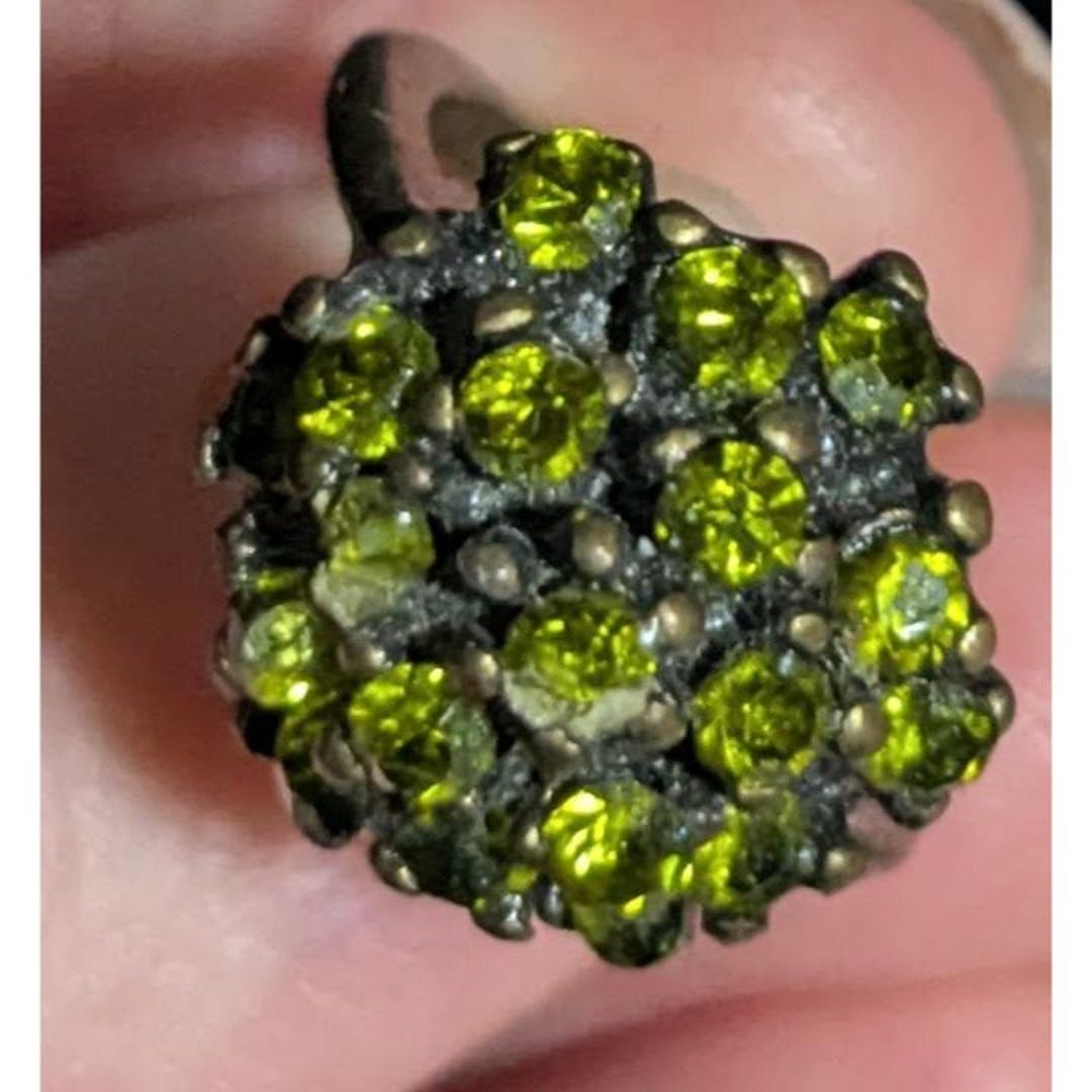 Vintage Cottagecore Dome Ring With Peridot Green Stones Size 5 1/2 - Etsy