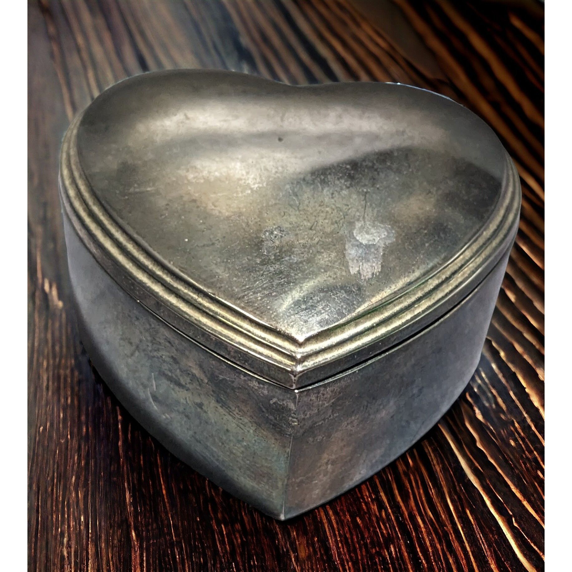 Vintage 1950s International Silver Co. Silver Plated Heart Trinket Box ...