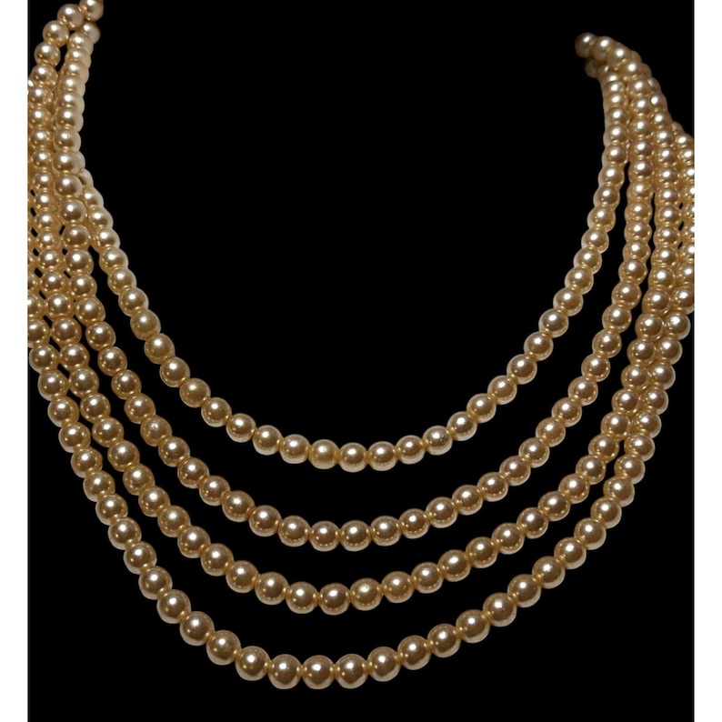 Vintage Gold Faux Pearl Multilayer Necklace - Etsy