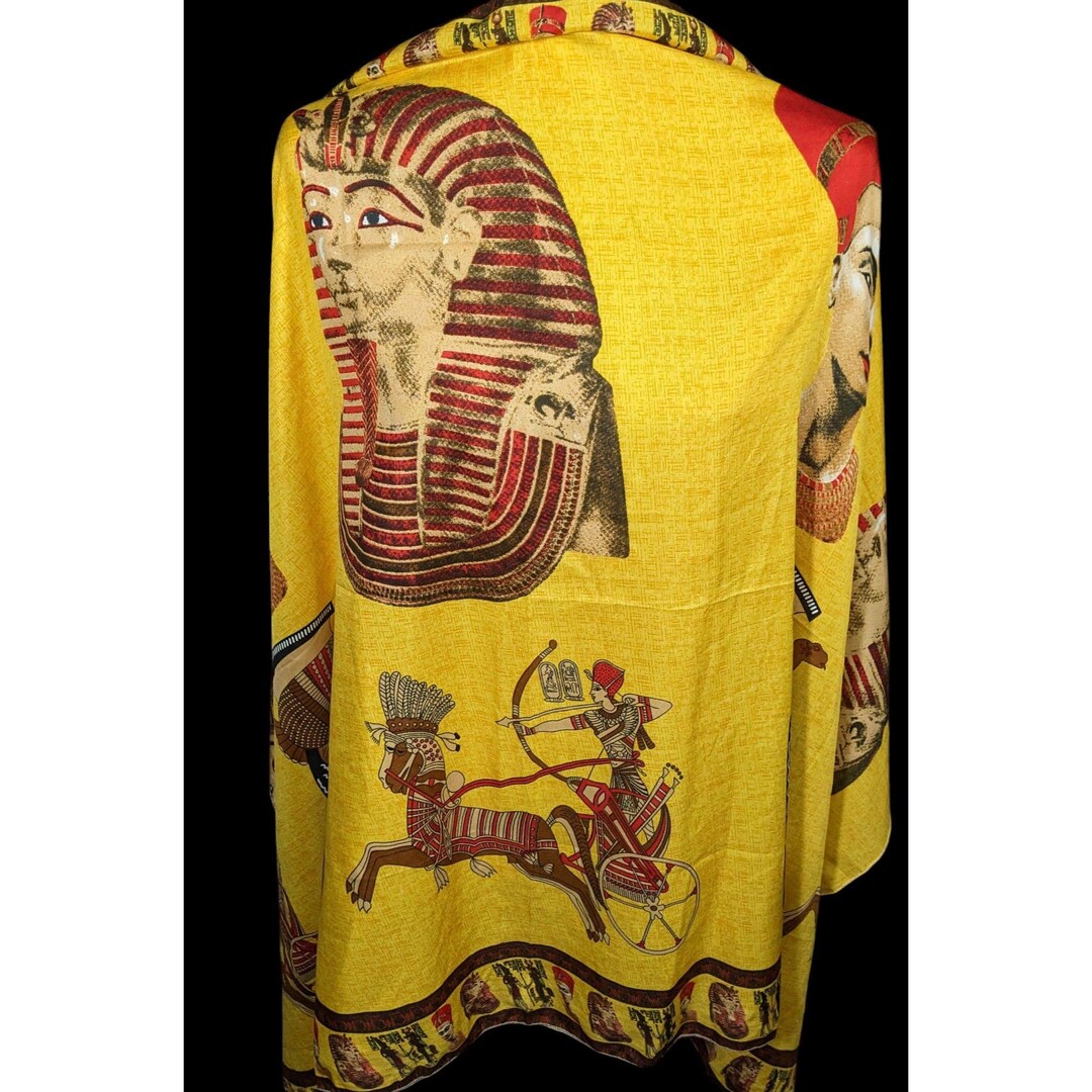 Vintage Yellow Ancient Egypt Themed Souvenir Egypt Scarf - Etsy