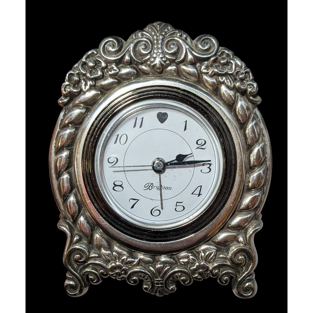Vintage Brighton Victorian Style Silver Tone Desk Clock - Etsy