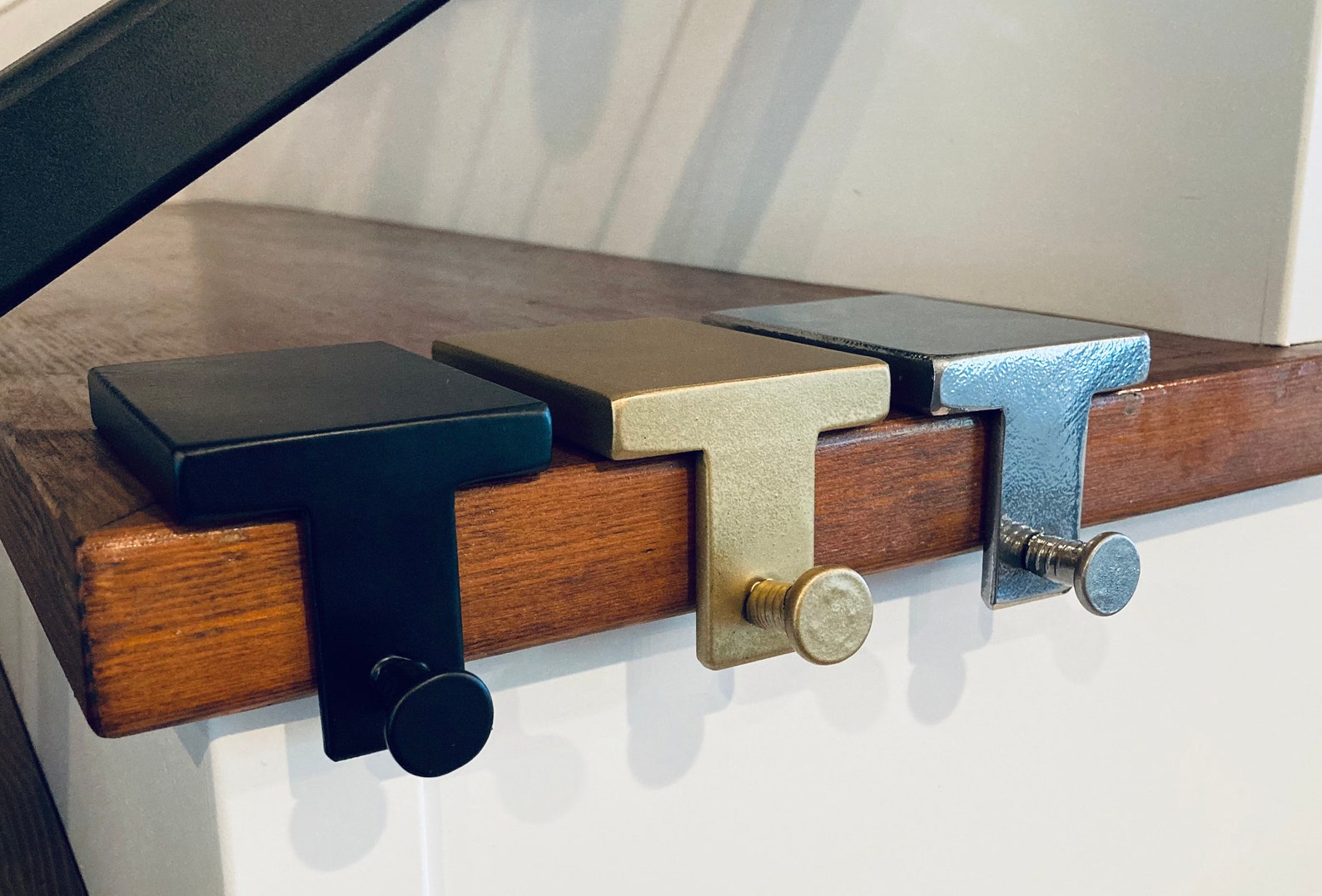 Black Iron Metal Christmas Stocking Holder, Stocking Hanger, Mantel ...