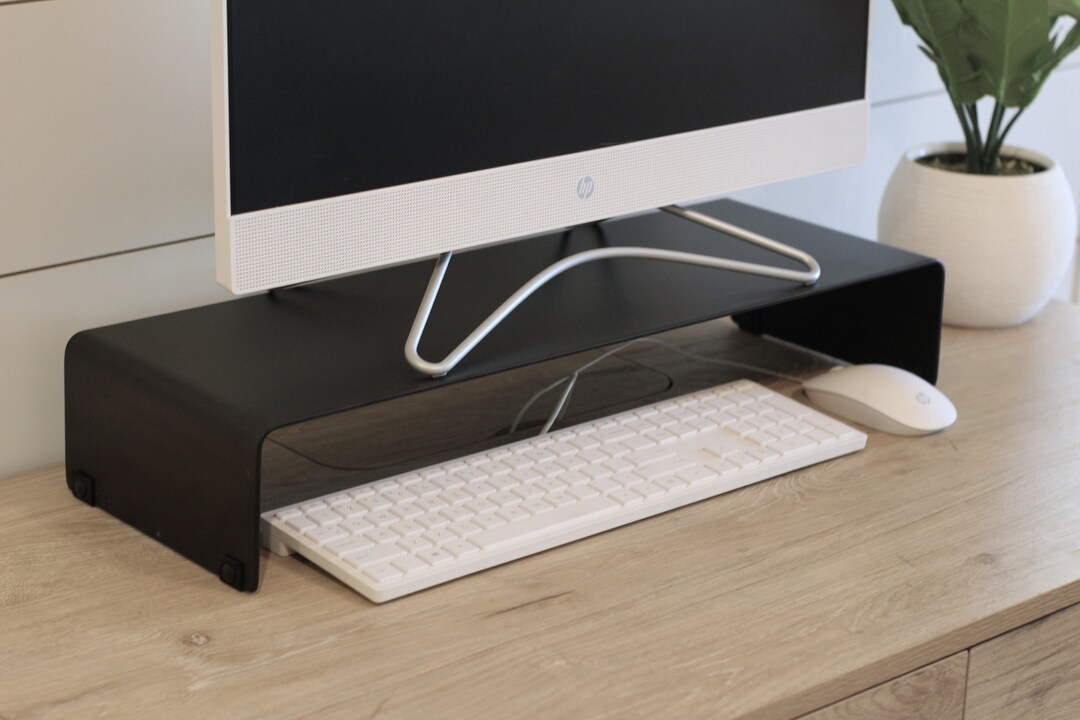 Monitor Stand Black Metal Monitor Riser Desktop Laptop Stand - Etsy