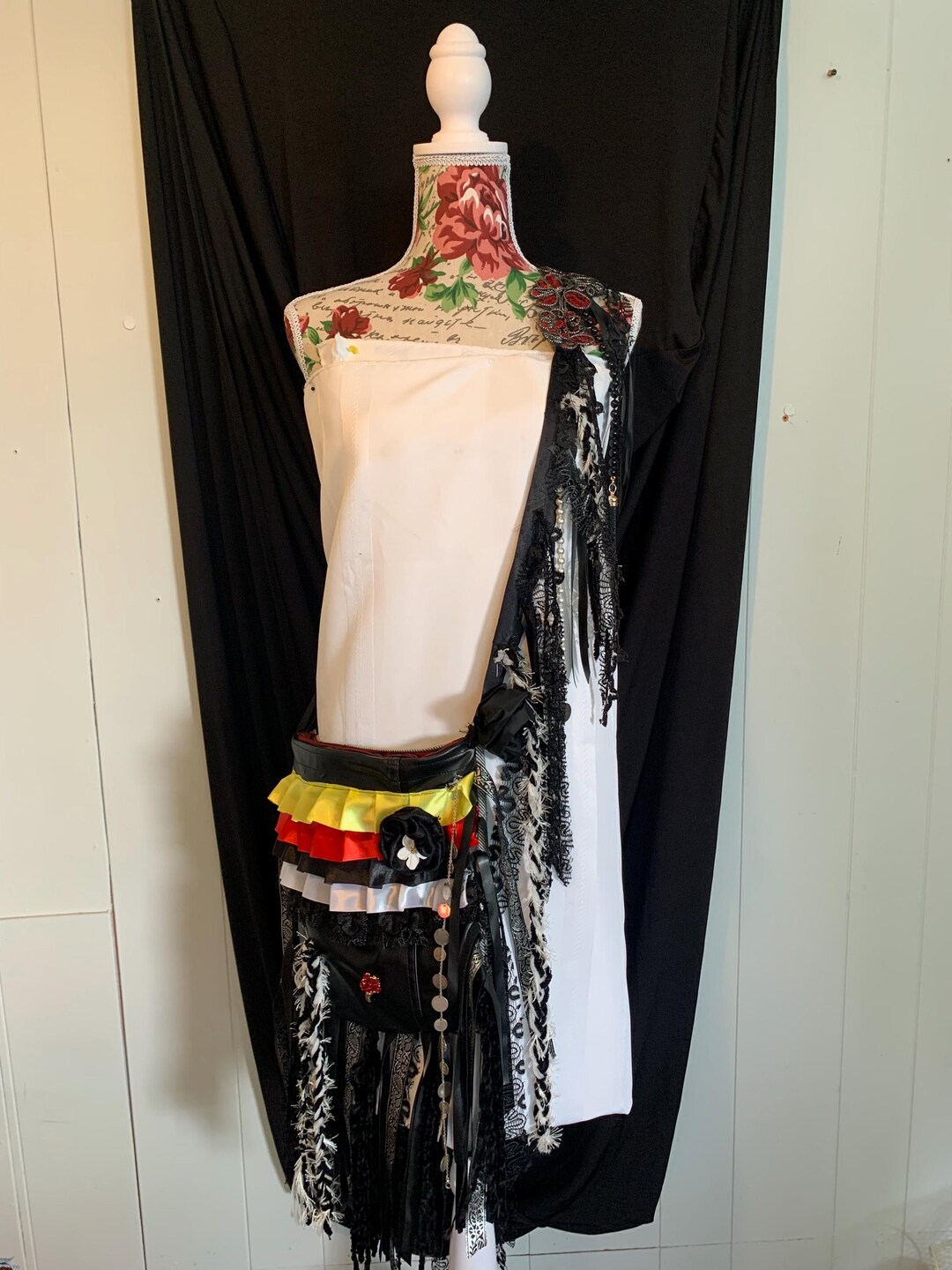 Black With Ribbon Crossbody Bag Colors Represent 4 Directions Ojibwe ...