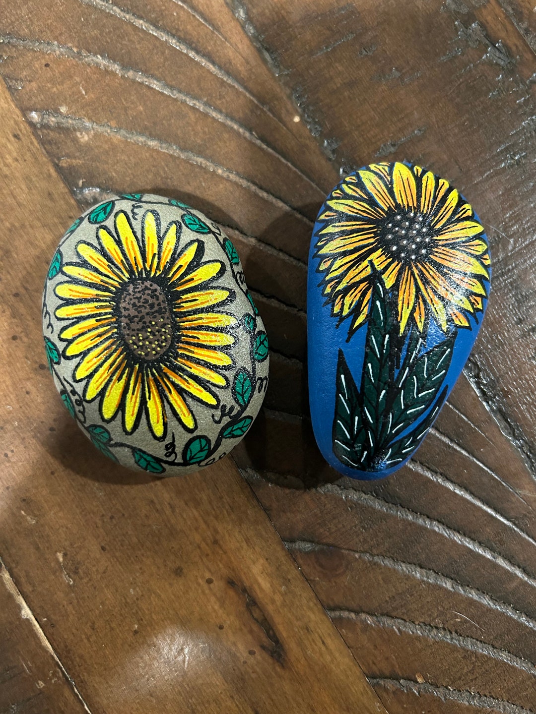 Sunflower Hand Painted Rocks - Etsy