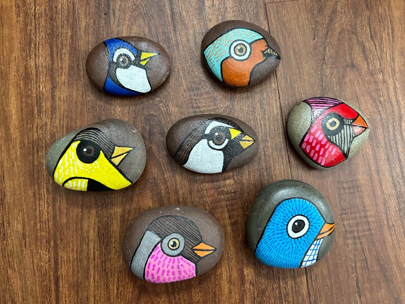 Bird Painted Rocks - Etsy
