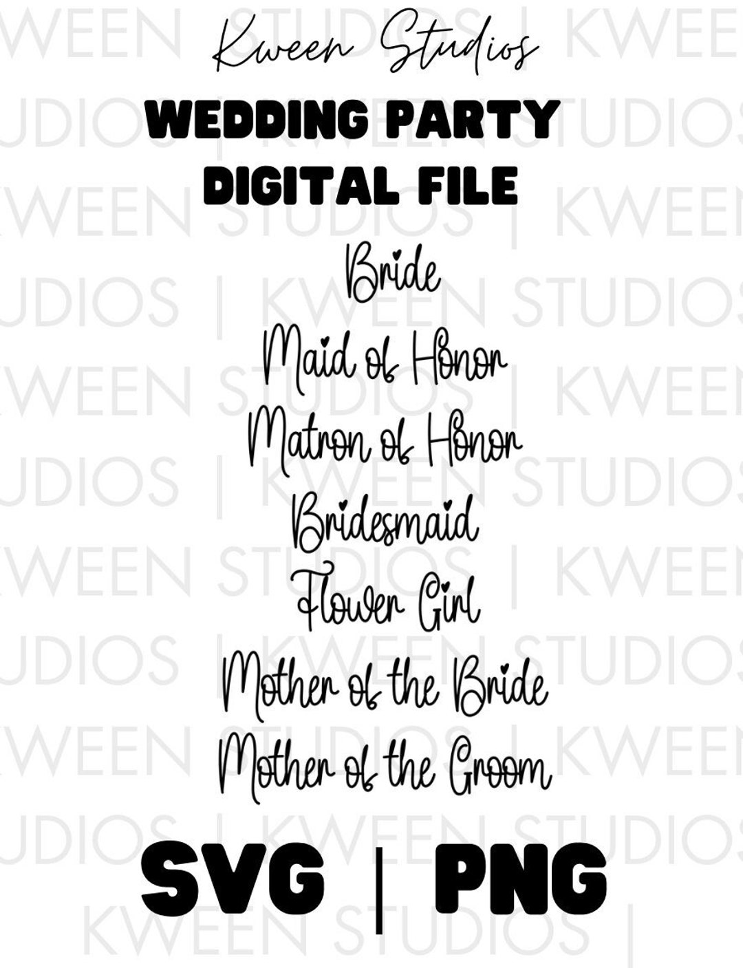 Wedding Party SVG Set Cut File SVG Files Svg for Cricut Wedding DIY ...