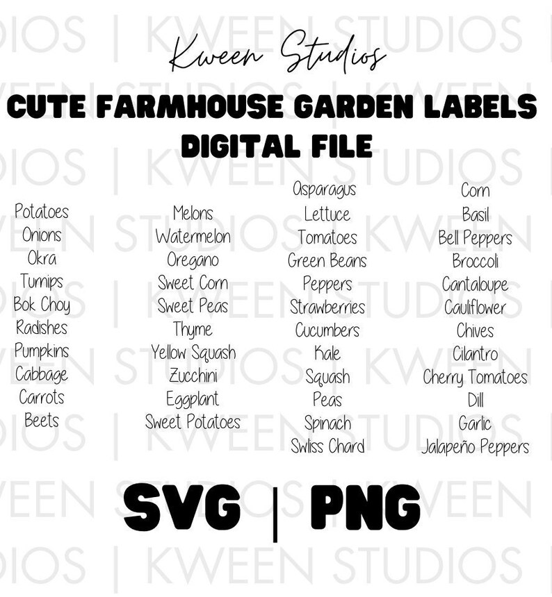 Cute Farmhouse Garden Labels Svg Herb Garden SVG Garden Labels SVG ...