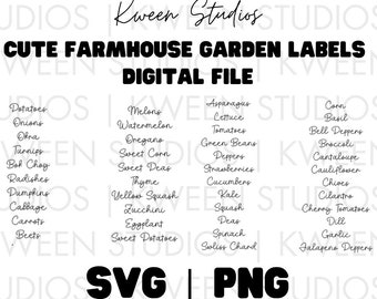 Cute Farmhouse Garden Labels Svg Herb Garden SVG Garden Labels SVG ...