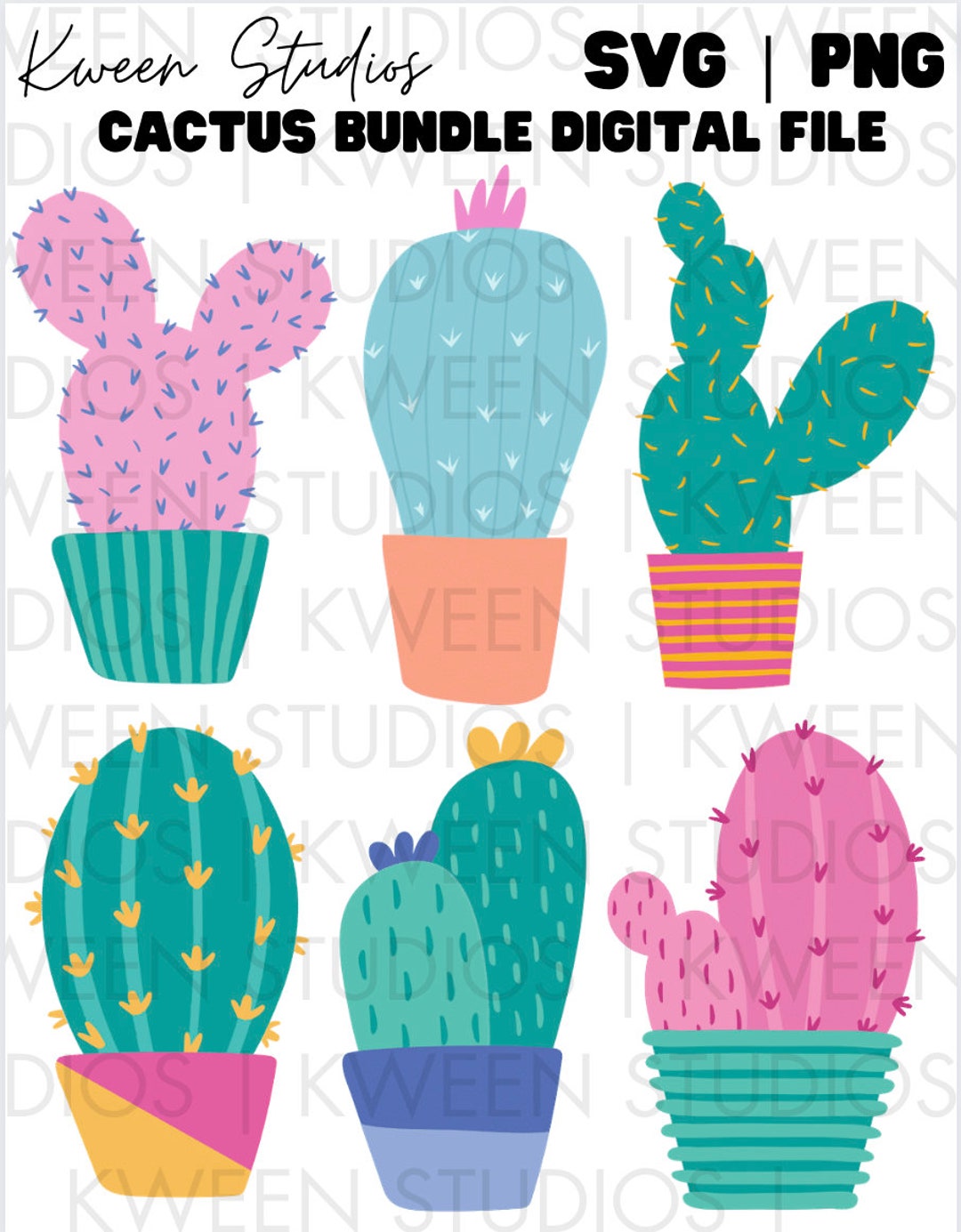 Cactus SVG Bundle Desert Cacti Cactus SVG Diy Cactus digital File ...