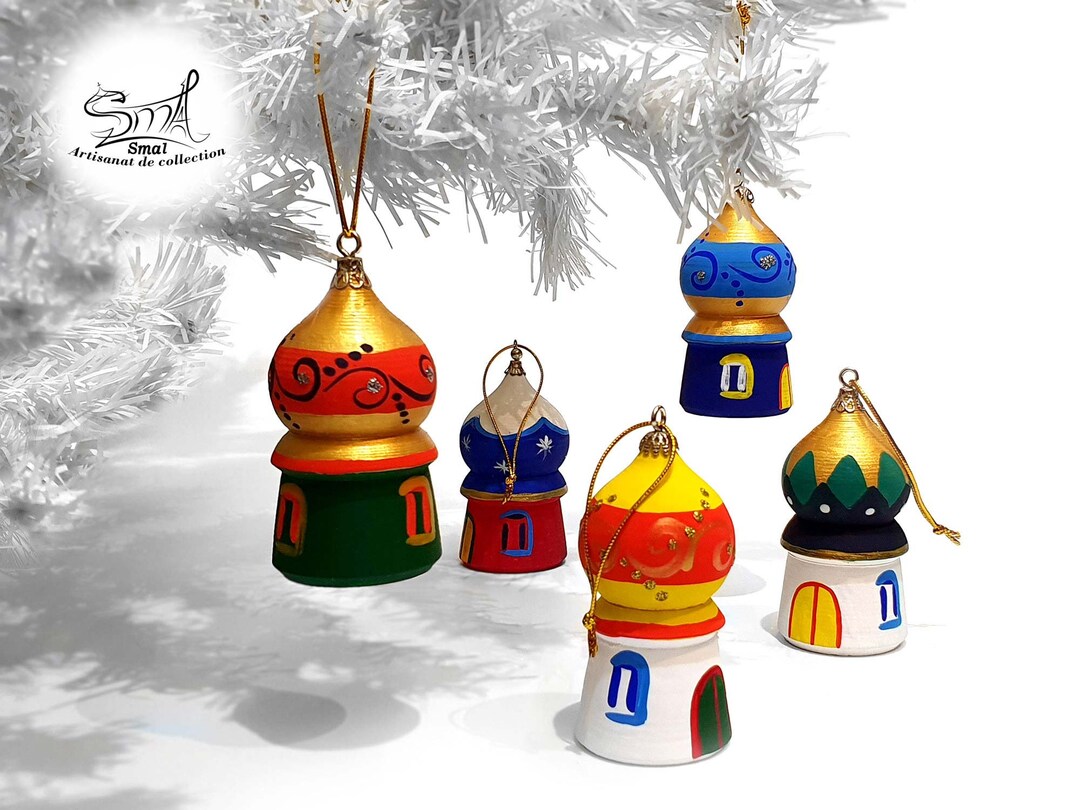 Russian Orthodox Church Christmas Tree Ornaments, Hand-painted Wooden ...