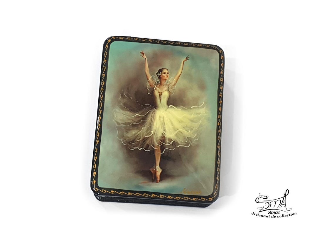 Ballerina Moscow Ballet - Russian Lacquered Papier-mâché Jewelry Box ...