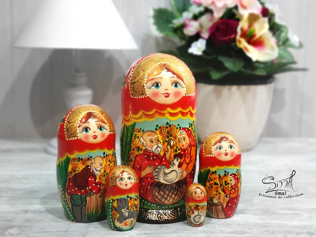 Matryoshka Babushka Russian Wooden Nesting Dolls Fairy Tales ...