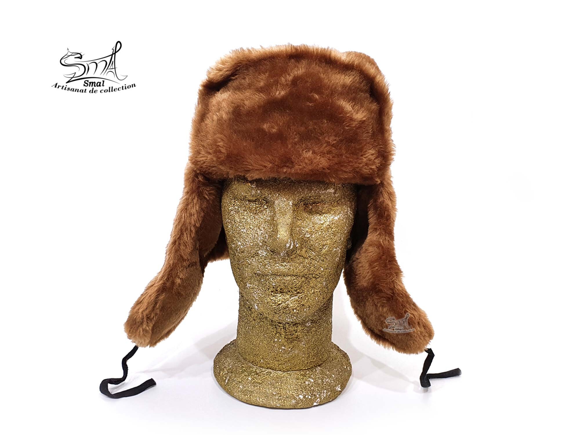 Black Ushanka Russian Trapper Hat With Soviet Badge – Winter Ushanka ...